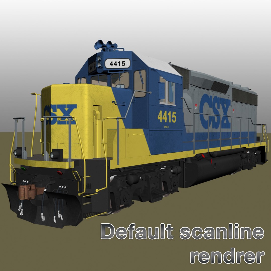 3d Emd Gp40-2 Railroad Engines Model