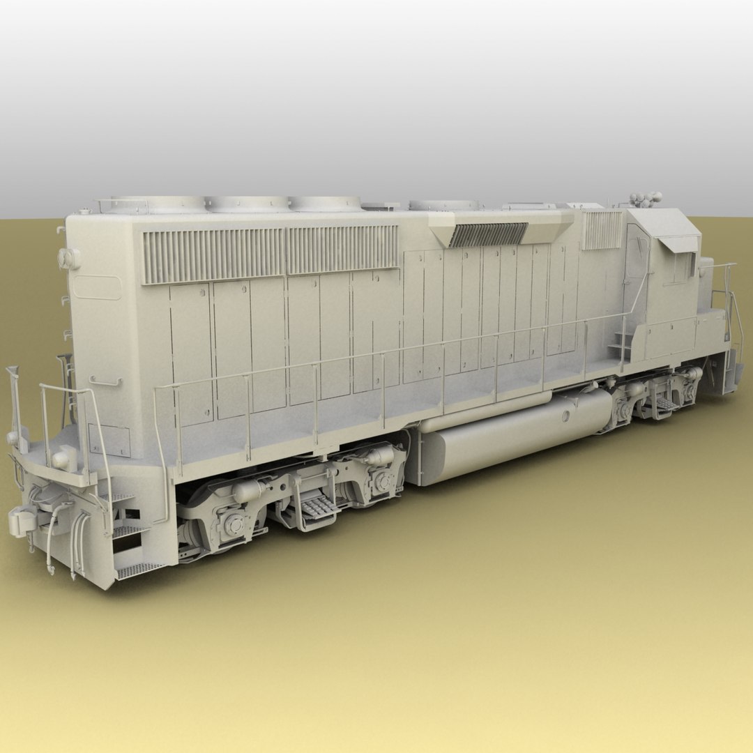 3d Emd Gp40-2 Railroad Engines Model