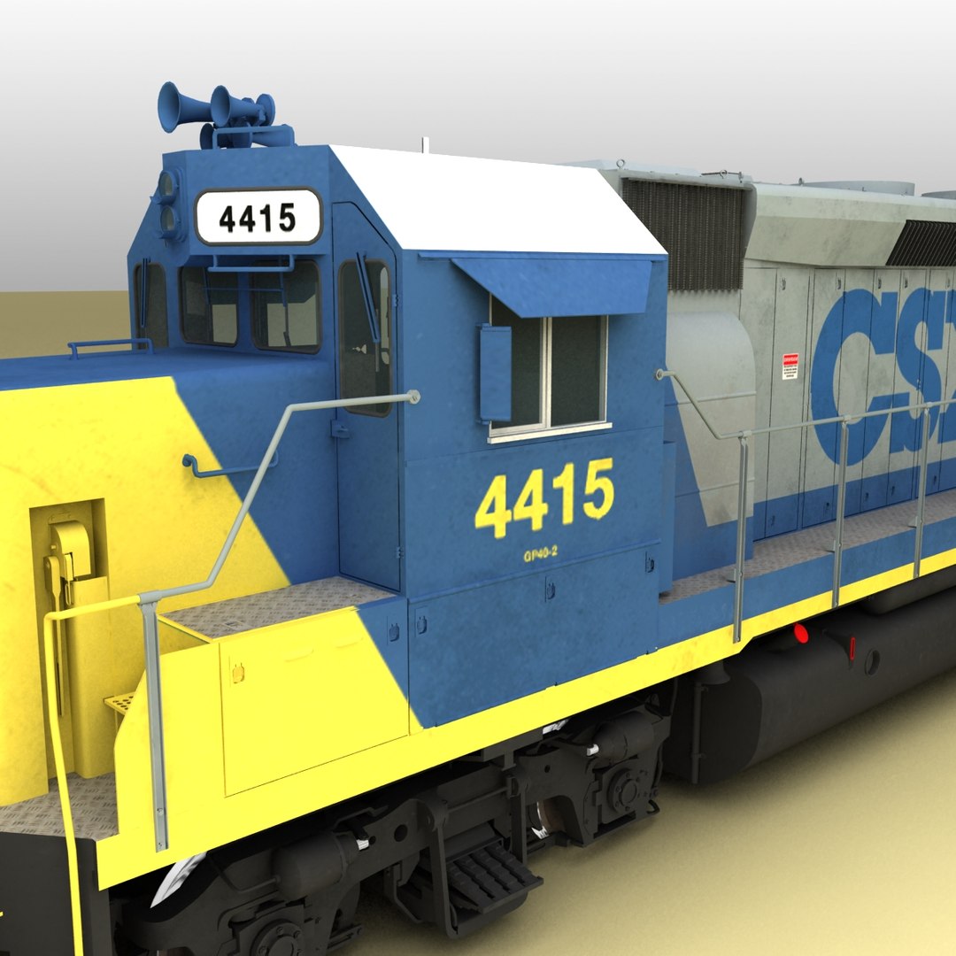 3d Emd Gp40-2 Railroad Engines Model
