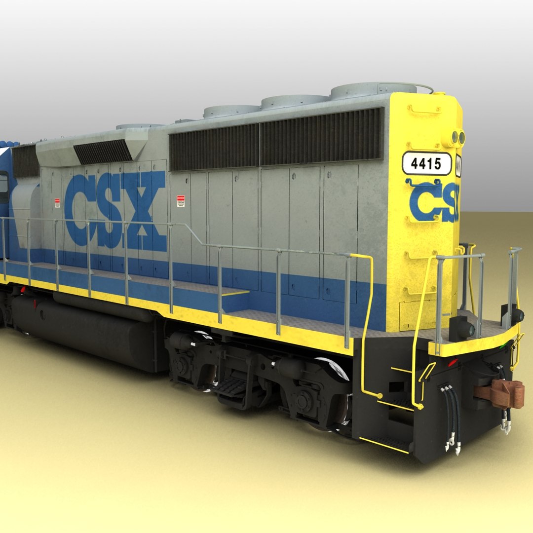 3d Emd Gp40-2 Railroad Engines Model