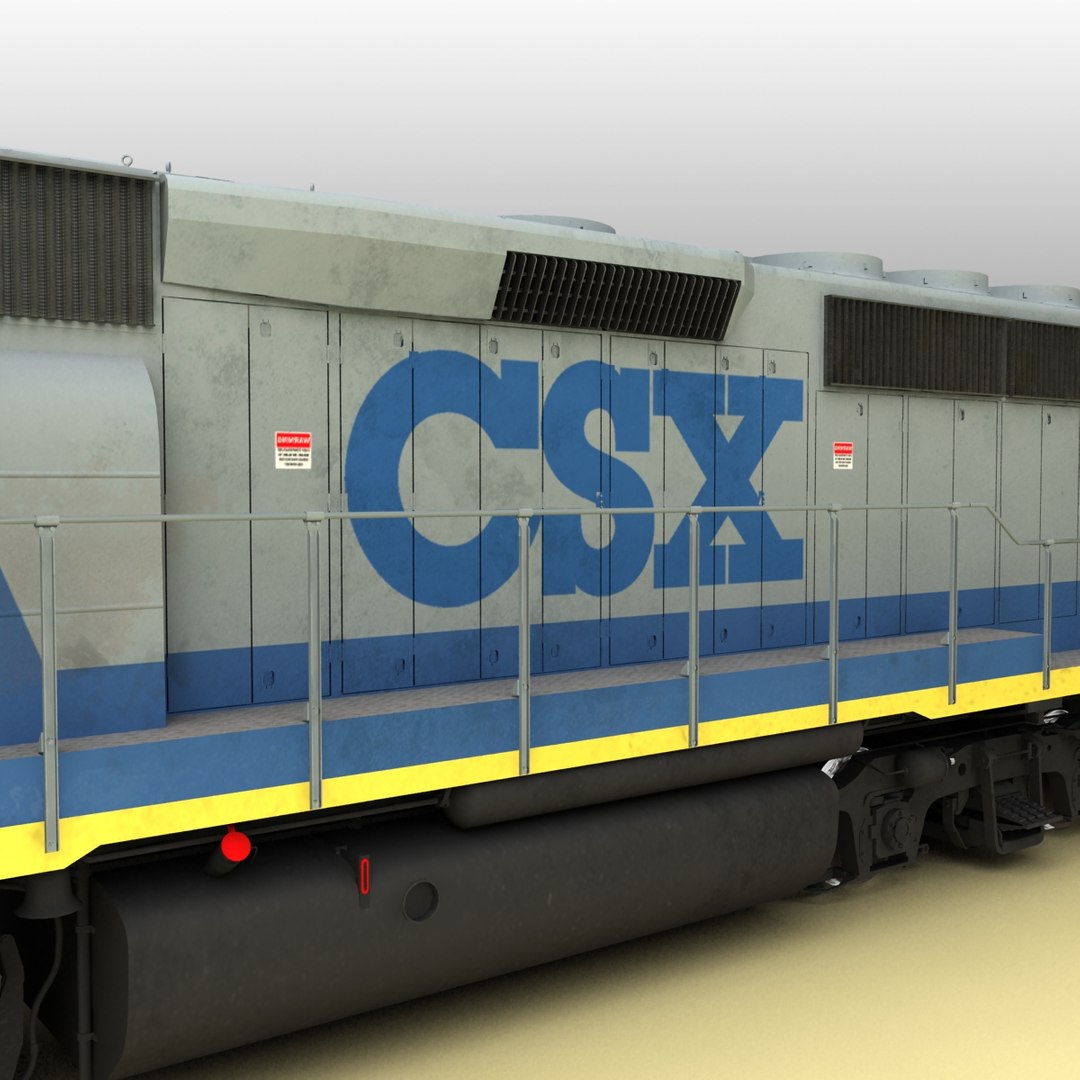 3d Emd Gp40-2 Railroad Engines Model
