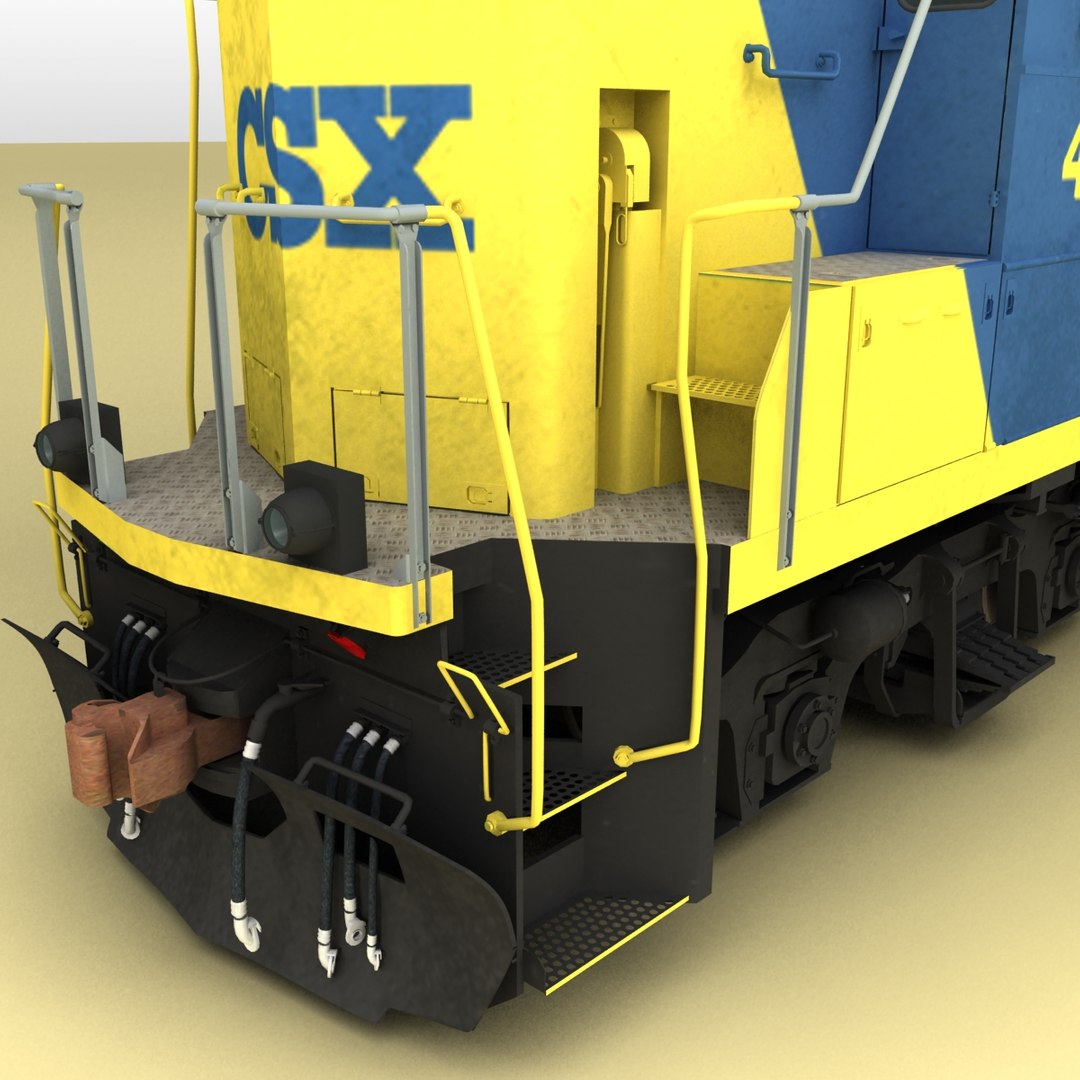 3d Emd Gp40-2 Railroad Engines Model