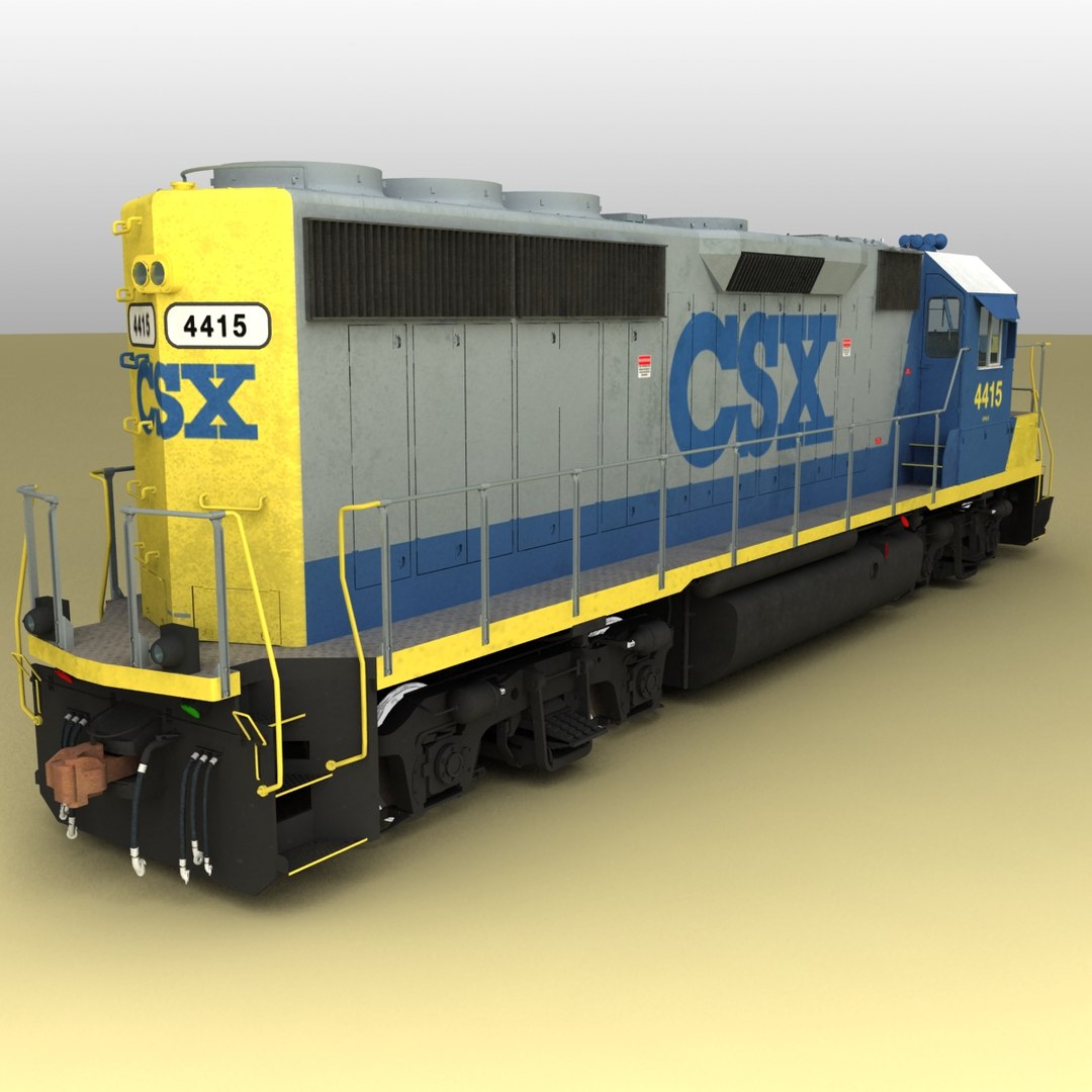 3d Emd Gp40-2 Railroad Engines Model