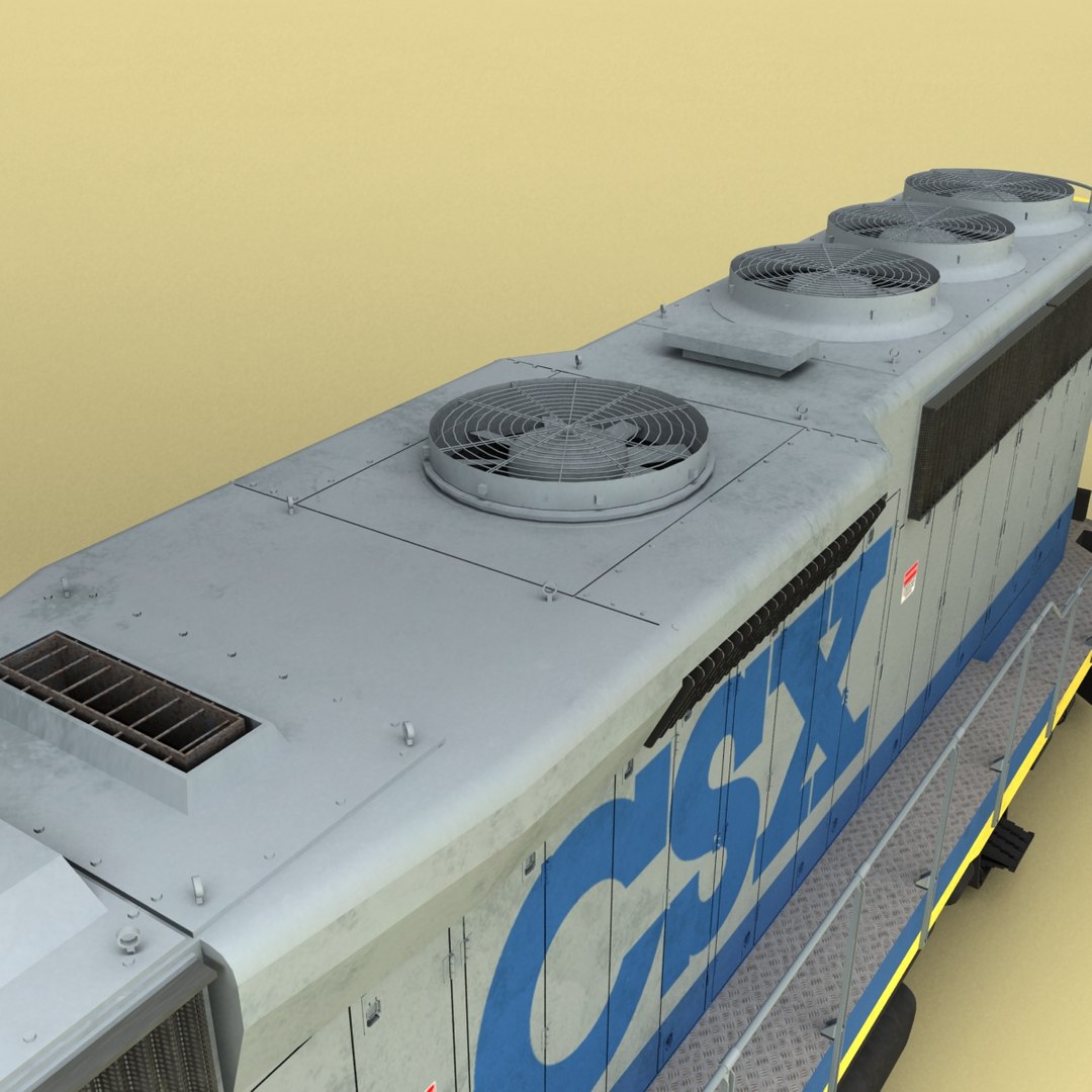 3d Emd Gp40-2 Railroad Engines Model