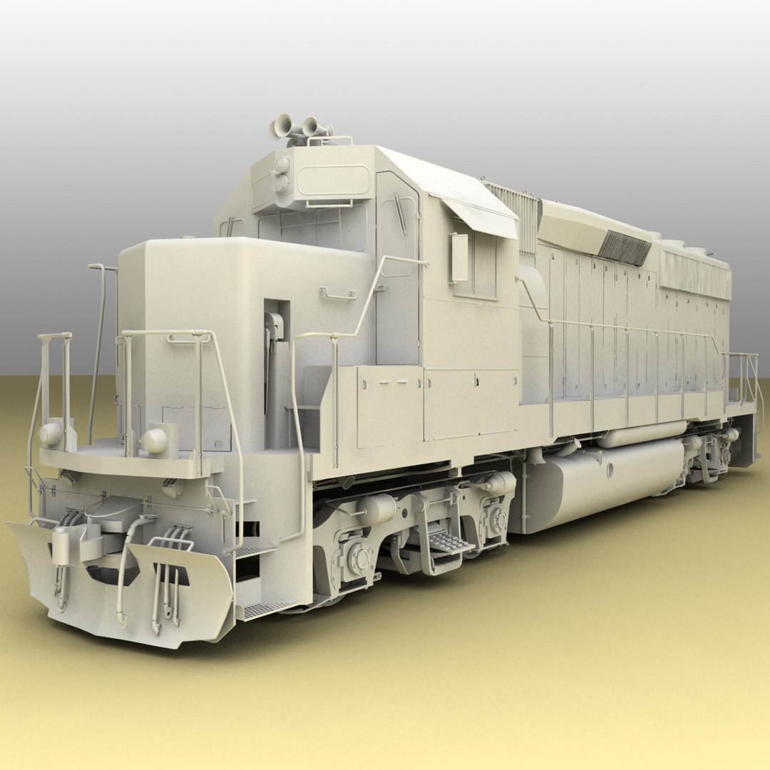 3d Emd Gp40-2 Railroad Engines Model