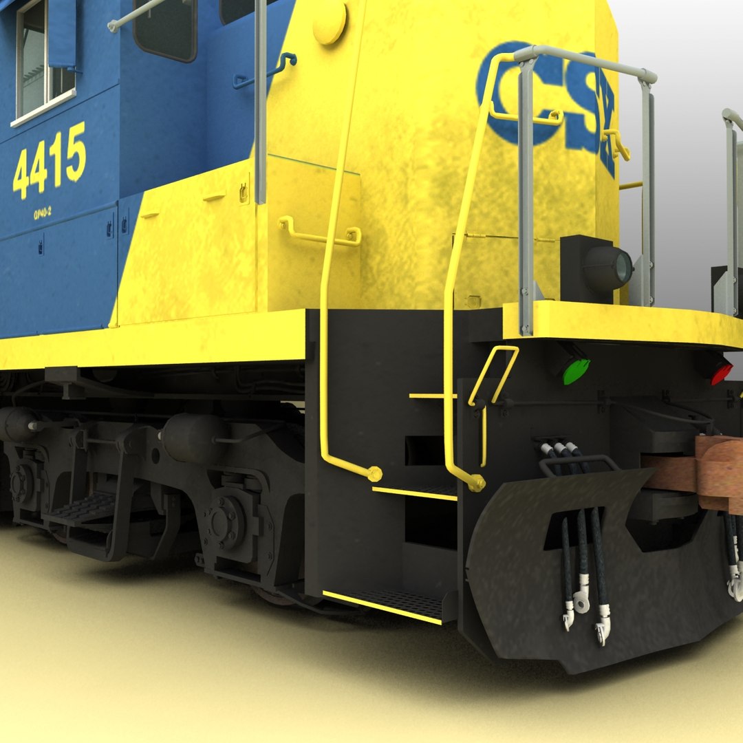 3d Emd Gp40-2 Railroad Engines Model