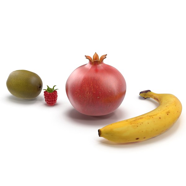 fruits modeled kiwi raspberry 3d model