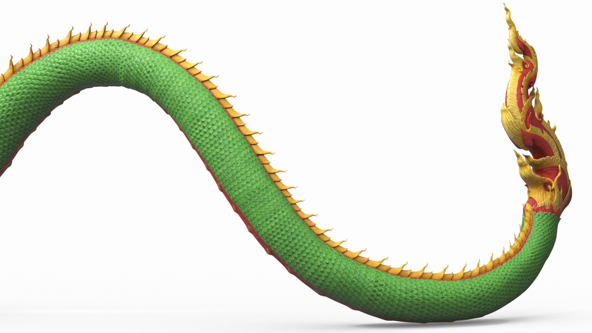 Asian Naga Dragon Green Rigged 3D Model - TurboSquid 2307894