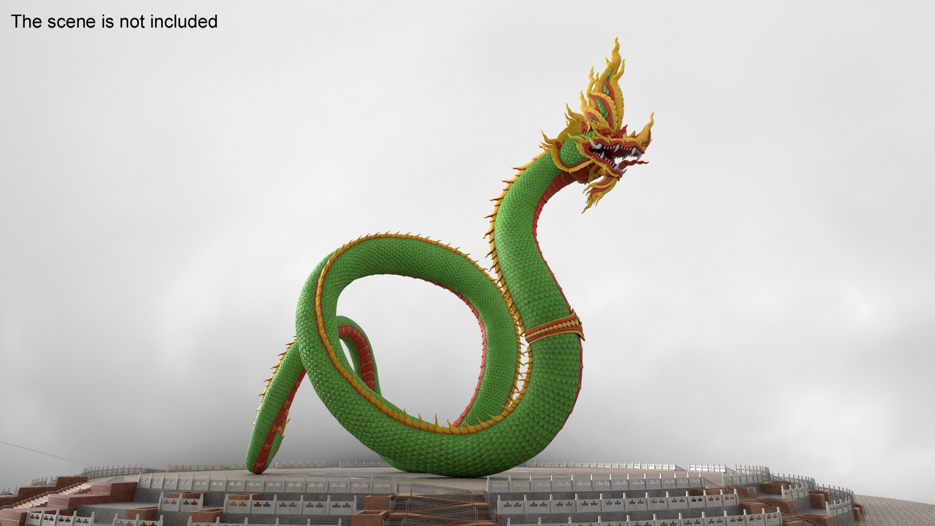 Asian Naga Dragon Green Rigged 3D Model - TurboSquid 2307894