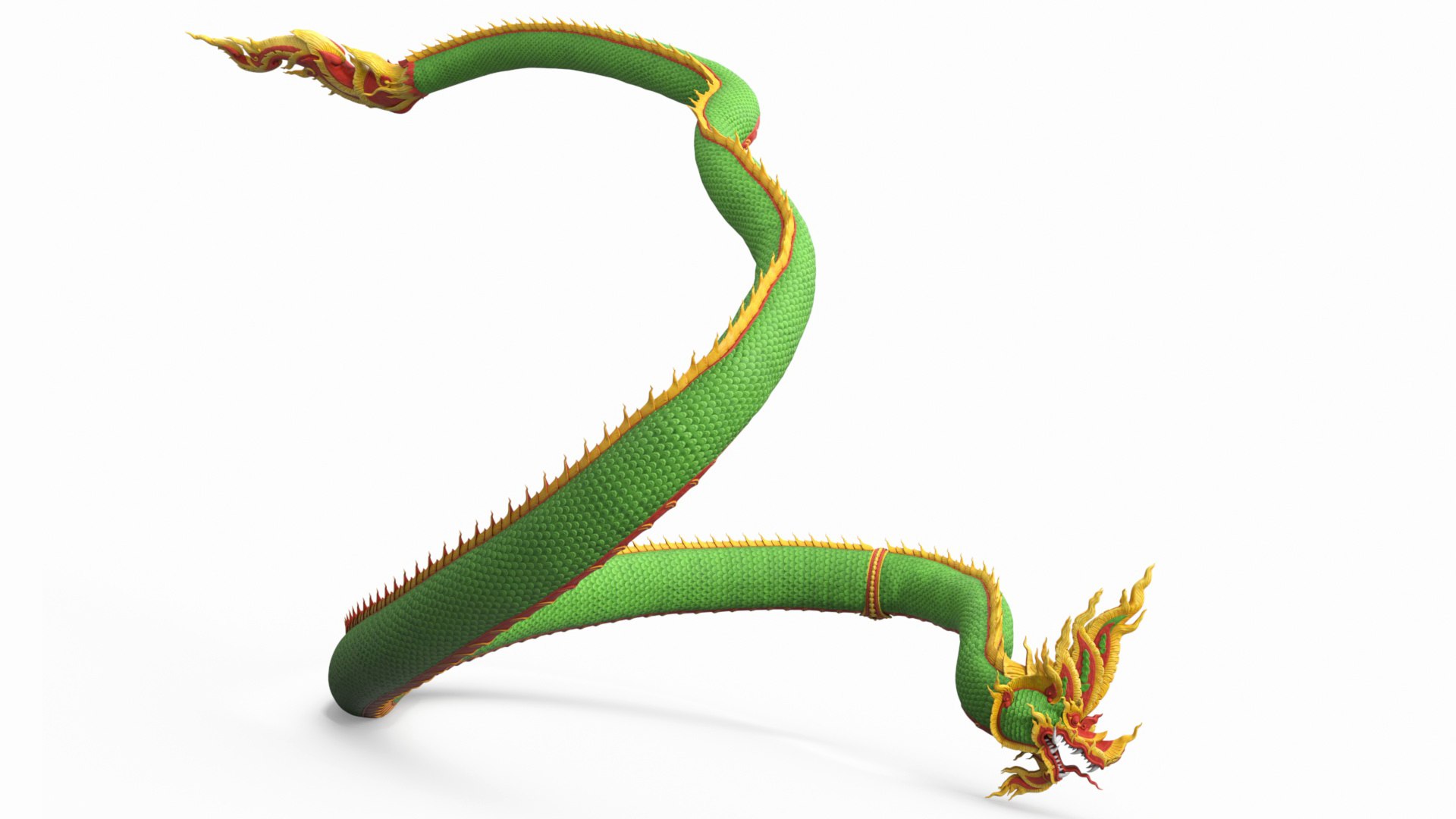 Asian Naga Dragon Green Rigged 3D Model - TurboSquid 2307894