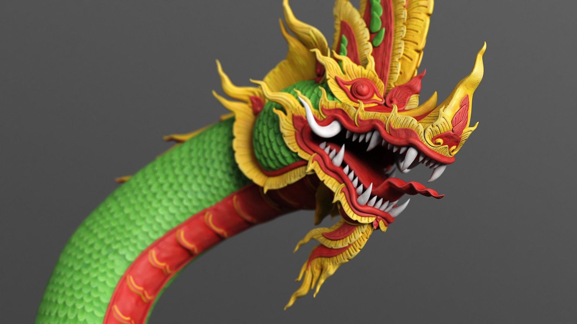 Asian Naga Dragon Green Rigged 3D Model - TurboSquid 2307894