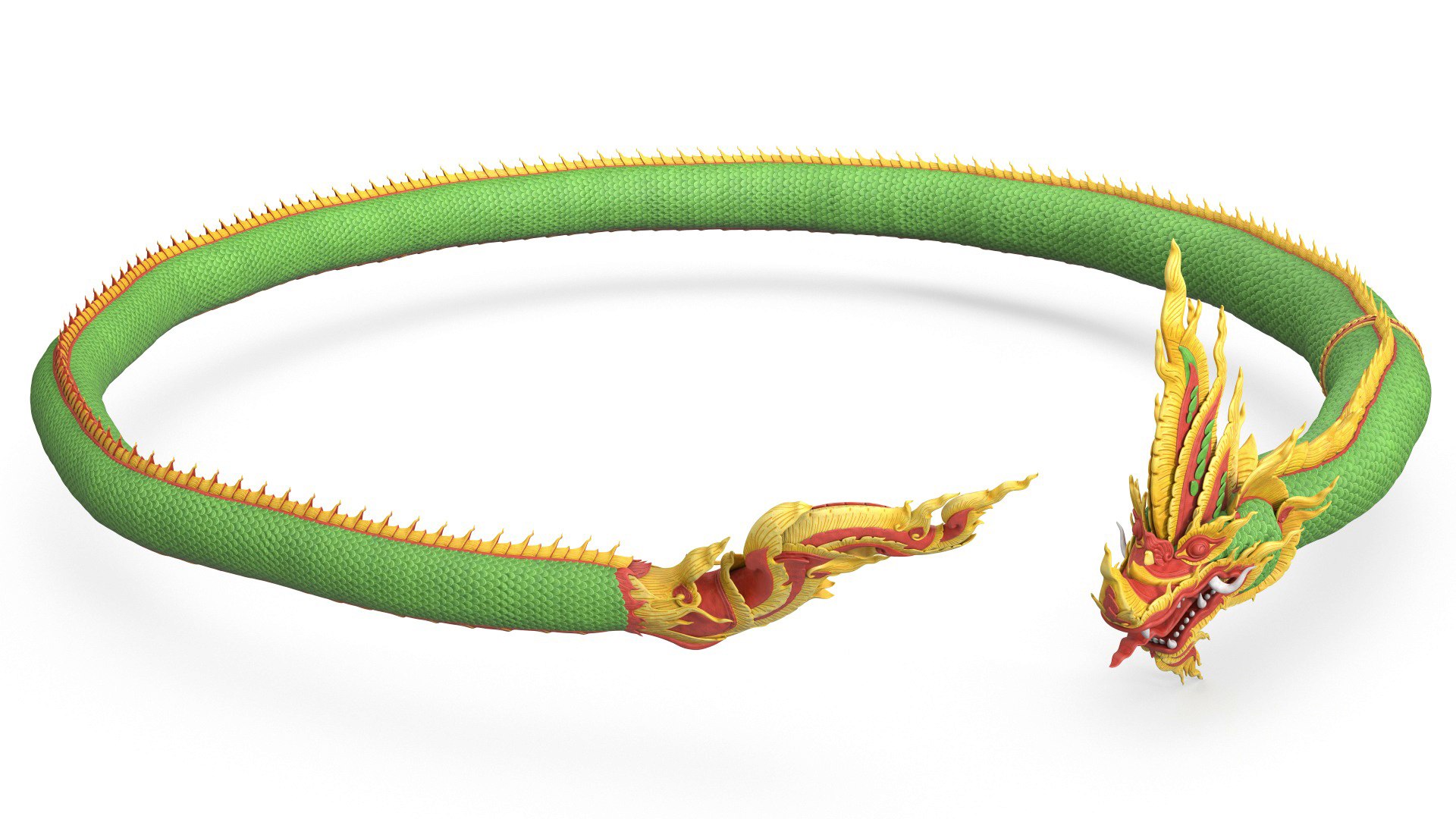 Asian Naga Dragon Green Rigged 3D Model - TurboSquid 2307894