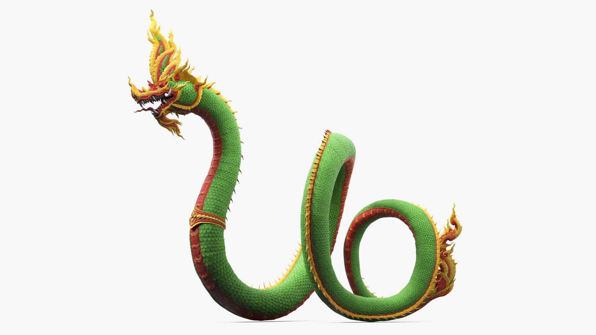 Asian Naga Dragon Green Rigged 3D Model - TurboSquid 2307894