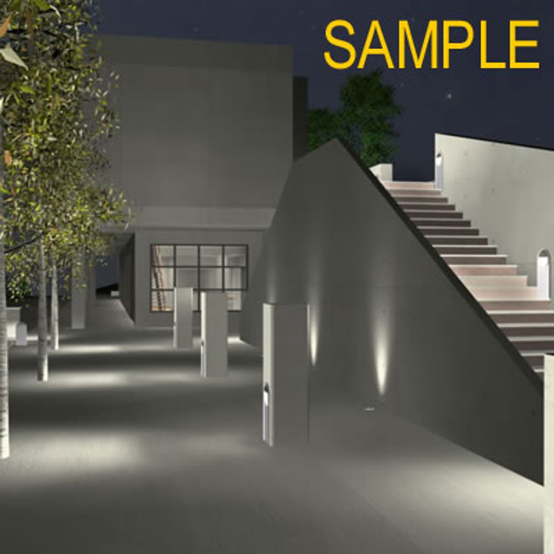 library interior exterior 3d model