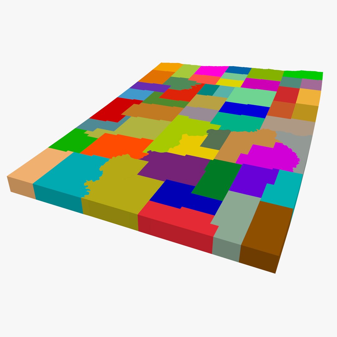 Counties North Dakota 3d Model