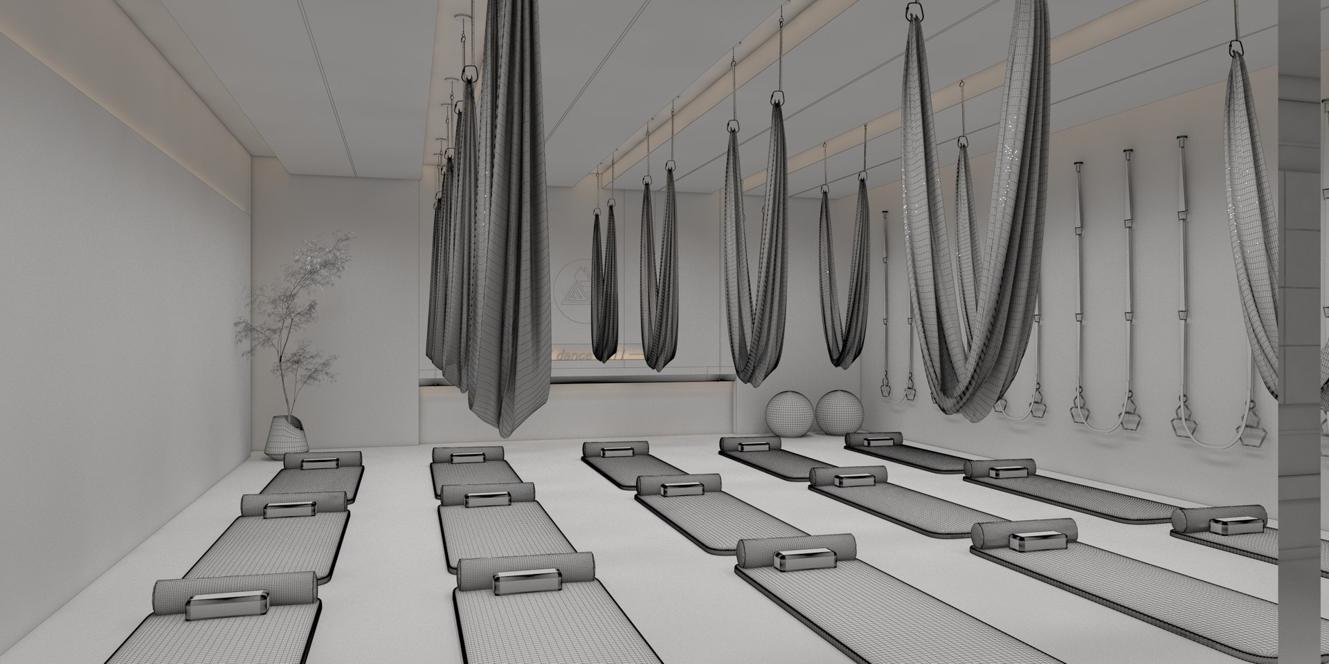 3D Modern Pilates Studio Interior Scene - TurboSquid 2394753