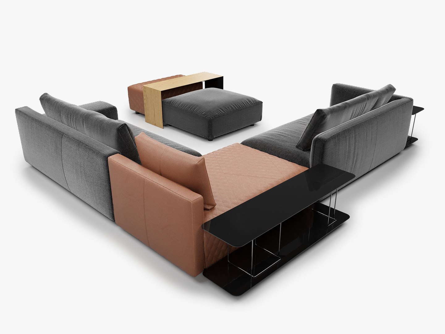 3D Model Natuzzi Italia MELPOT Sectional Sofa - TurboSquid 2114913