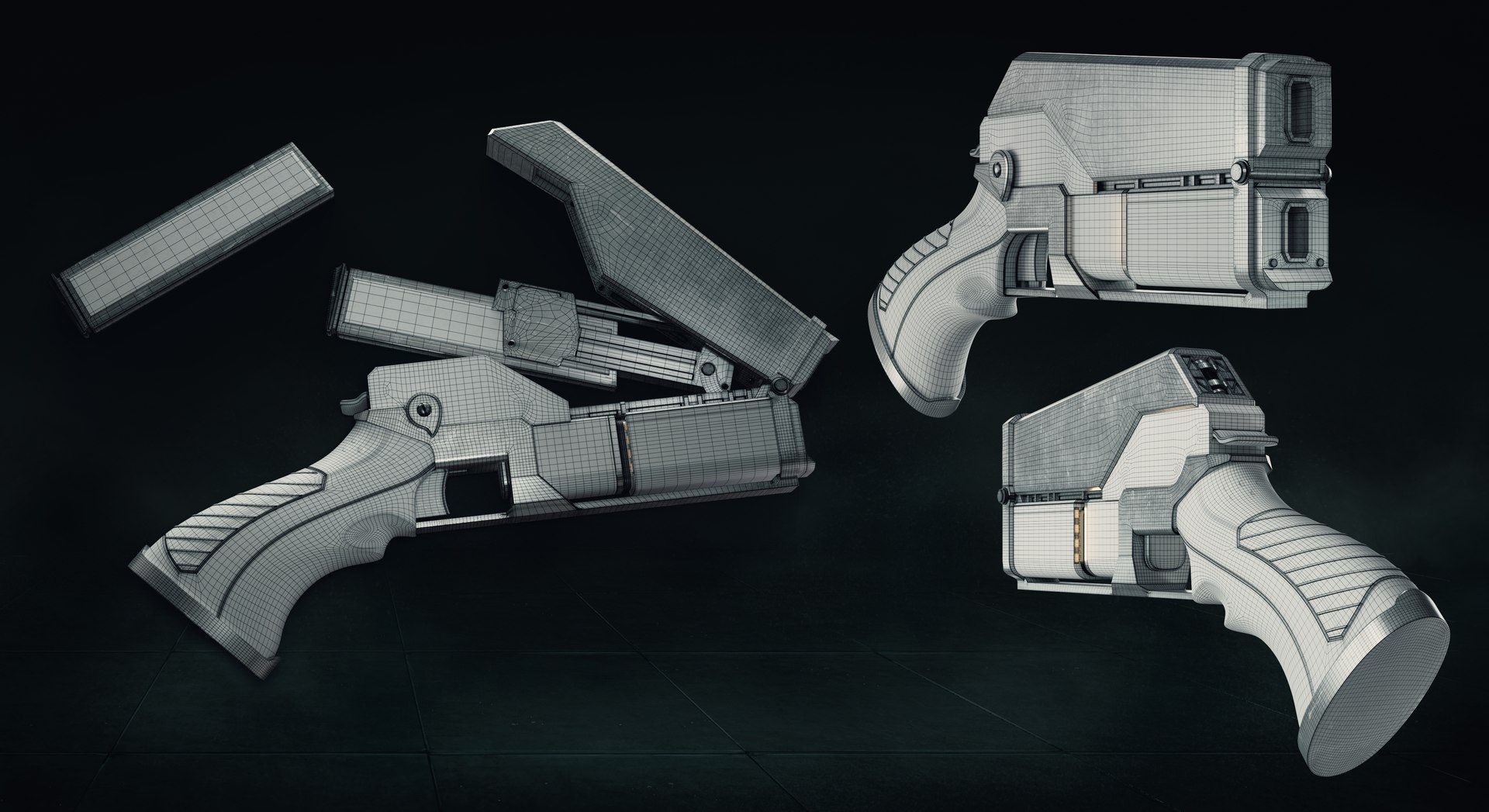 Cyber Handgun VFX Asset Model - TurboSquid 2063969