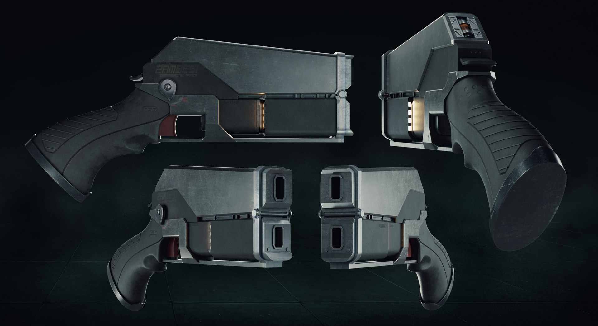 Cyber Handgun VFX Asset Model - TurboSquid 2063969