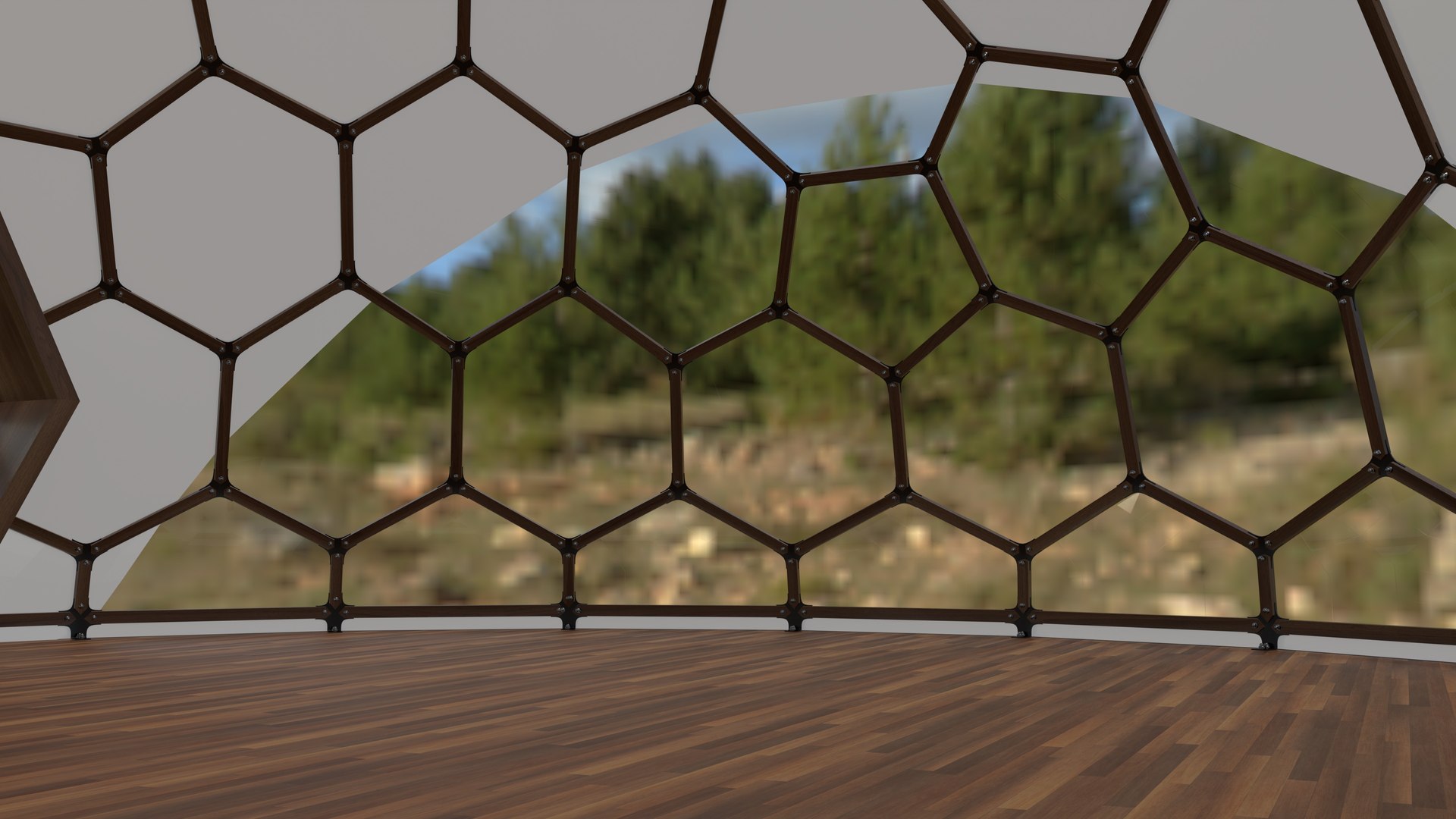 Wooden Geodesic Dome V4 Hexagonal Model - TurboSquid 2421020