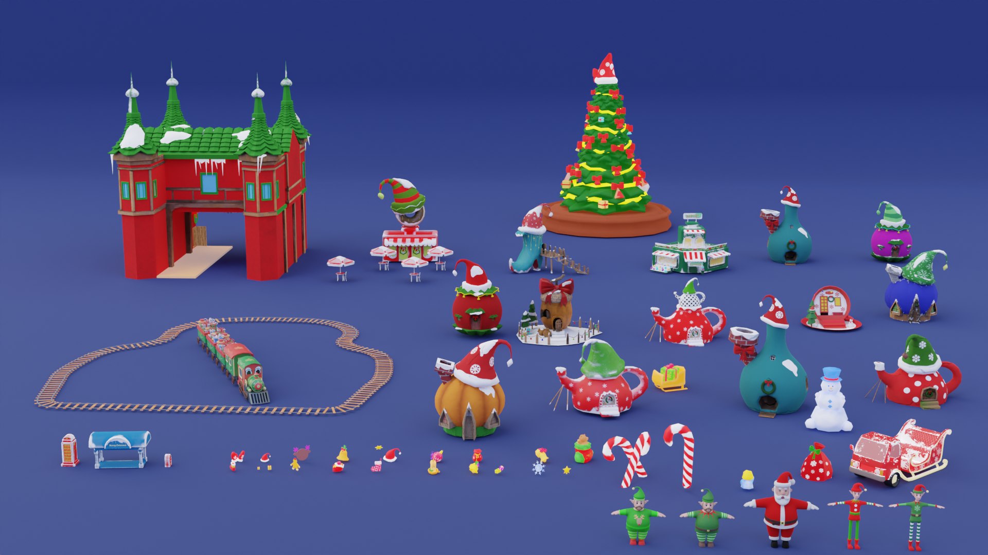 3D Christmas City Full Pack - TurboSquid 1992369