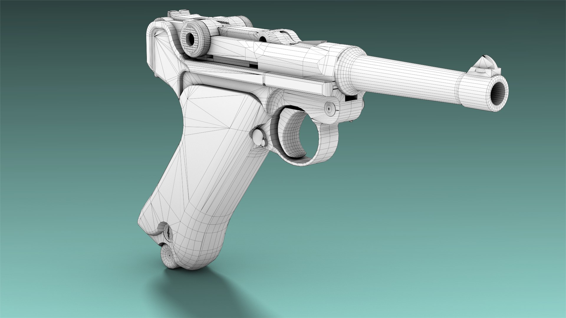 Low-poly Luger P08 Pistol 3D Model - TurboSquid 1636821
