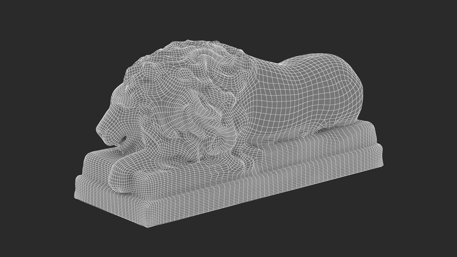 3D Lion stone statue 01 - TurboSquid 1739244
