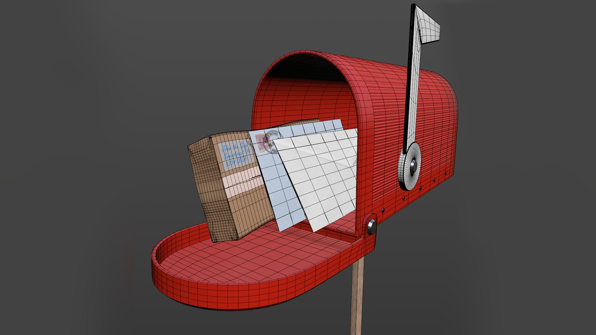 3D Mailbox Post Model - TurboSquid 1647699