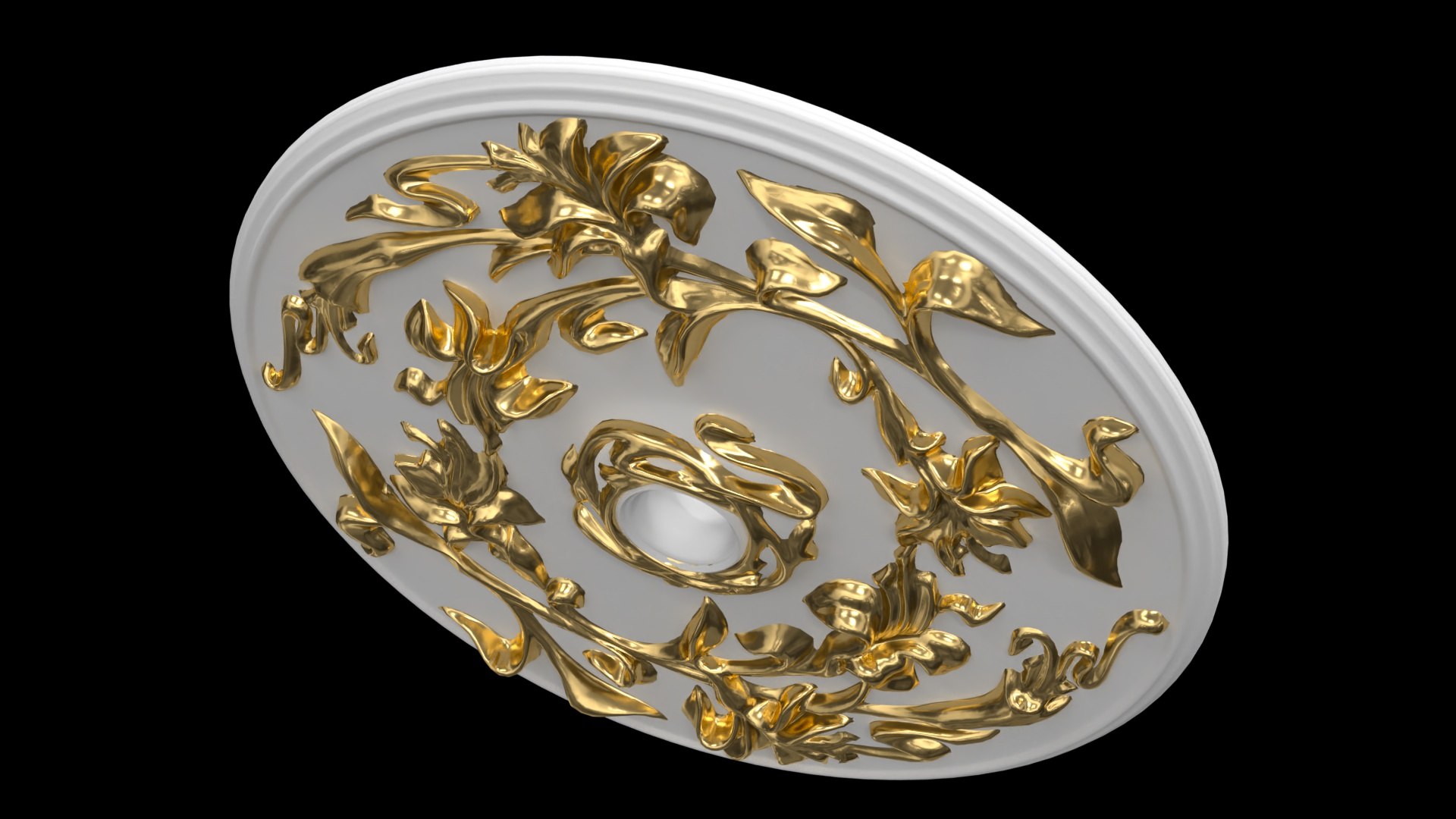 3D Ceiling Sockets Gypsum Plaster DR12 - TurboSquid 2027589