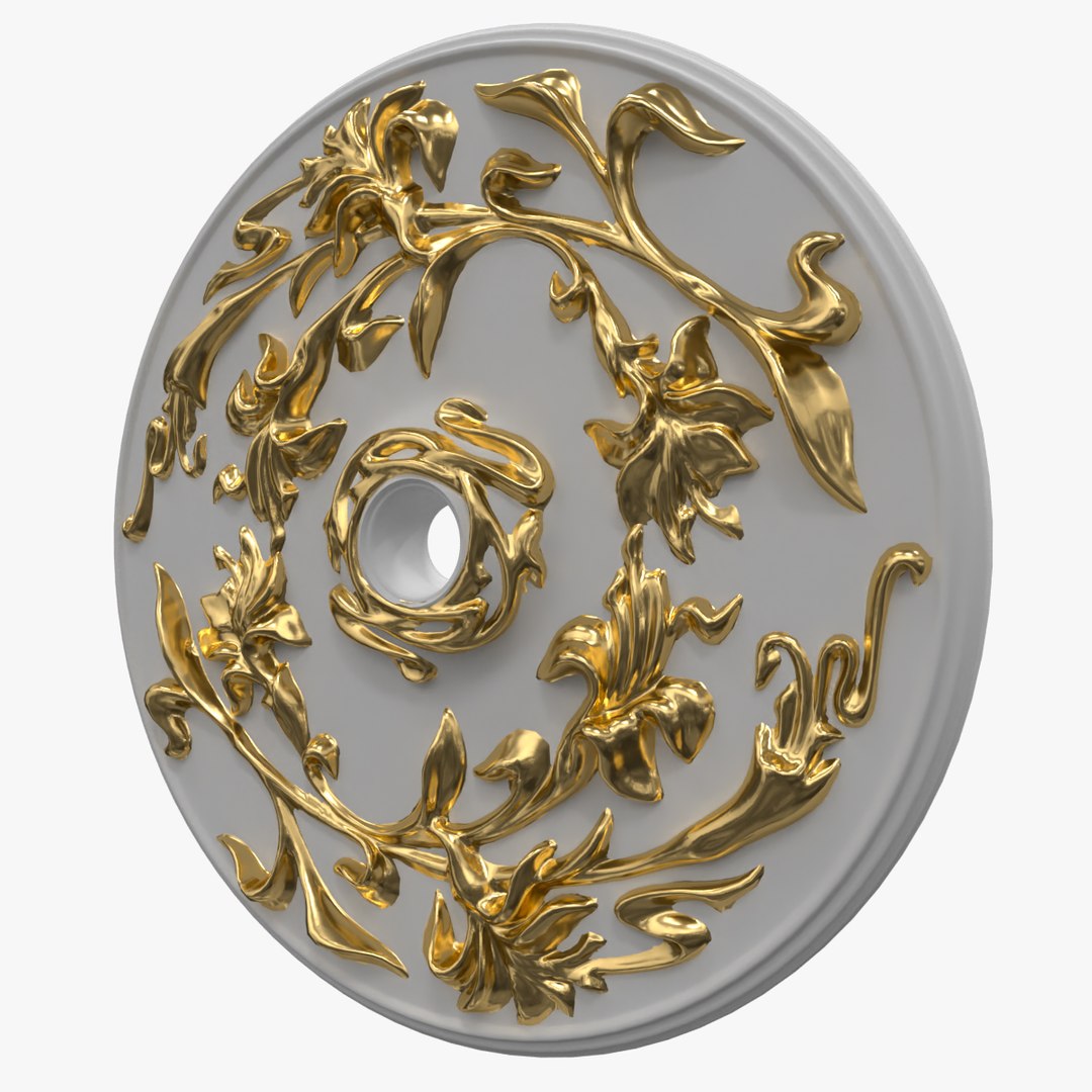 3D Ceiling Sockets Gypsum Plaster DR12 - TurboSquid 2027589