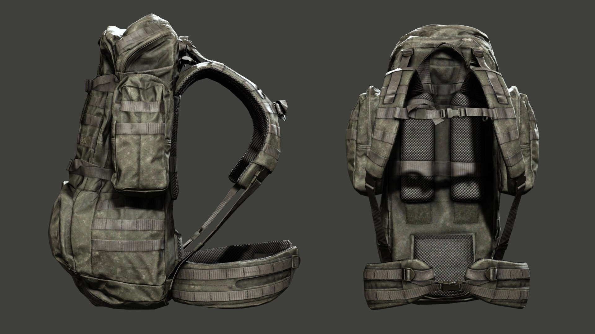 Special Forces Tactical Backpack - Realistic Game Asset 3D Model ...