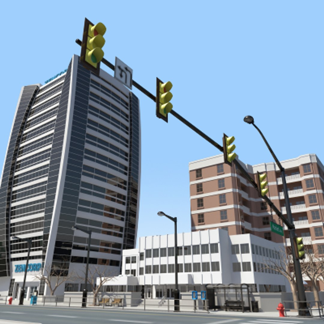City Block Buildings 3d Max