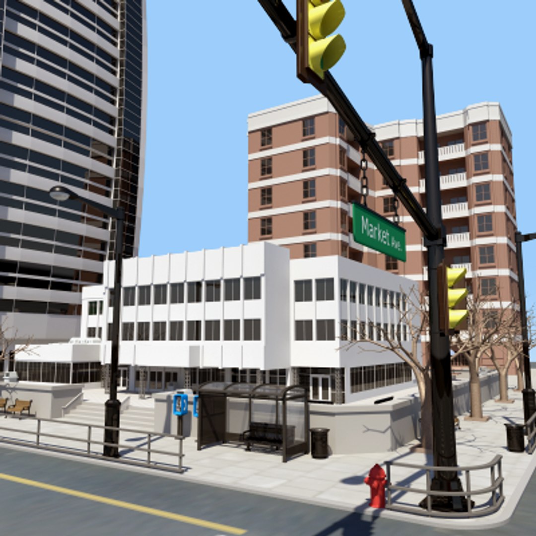 City Block Buildings 3d Max