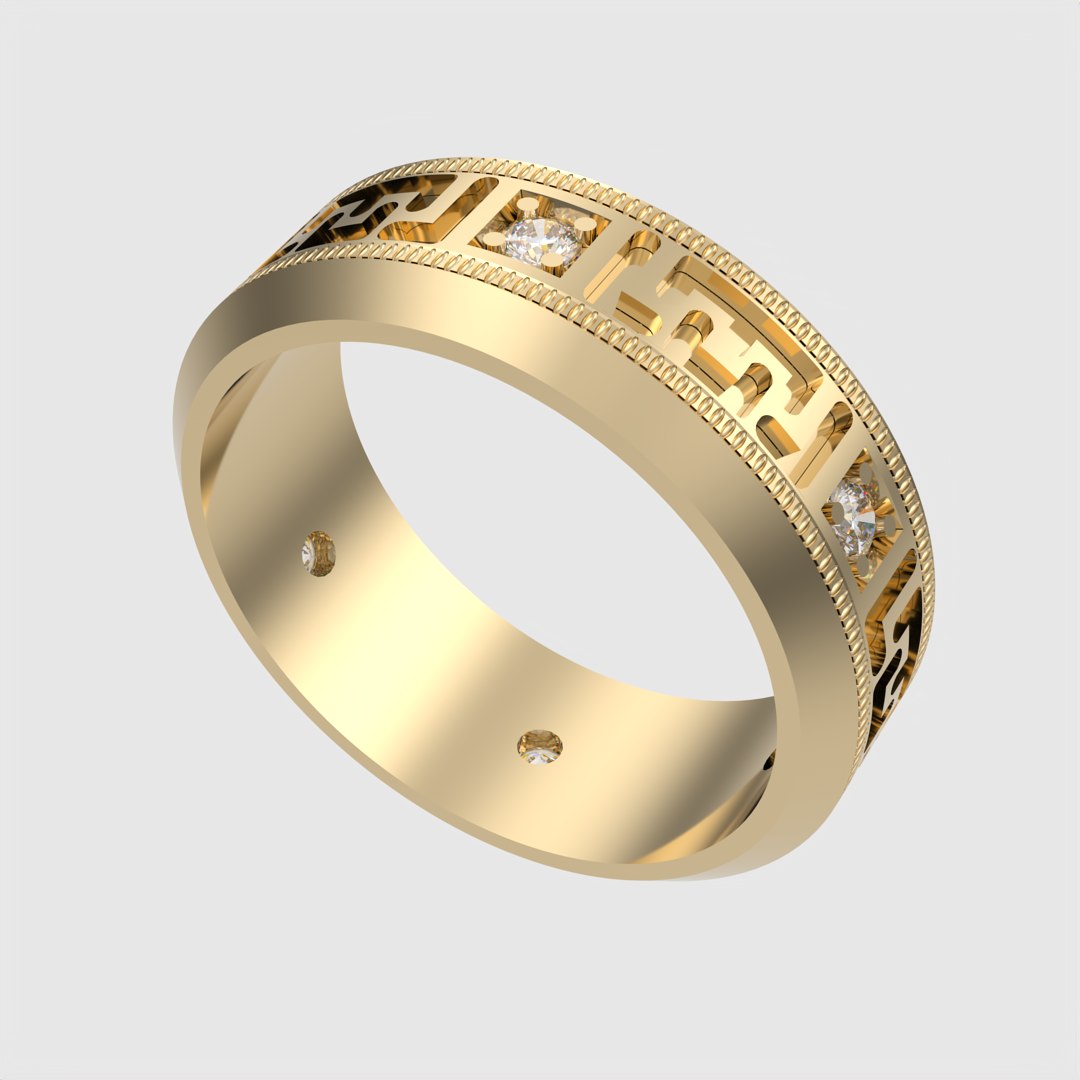Modern Hebrew Engraved Band JDBCo 3D Model - TurboSquid 2345221