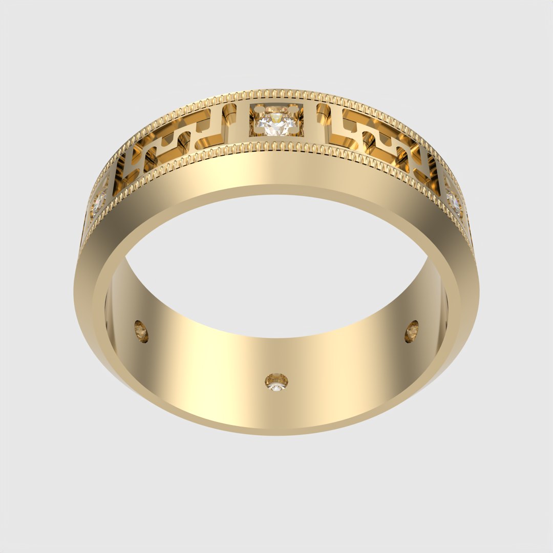 Modern Hebrew Engraved Band JDBCo 3D Model - TurboSquid 2345221