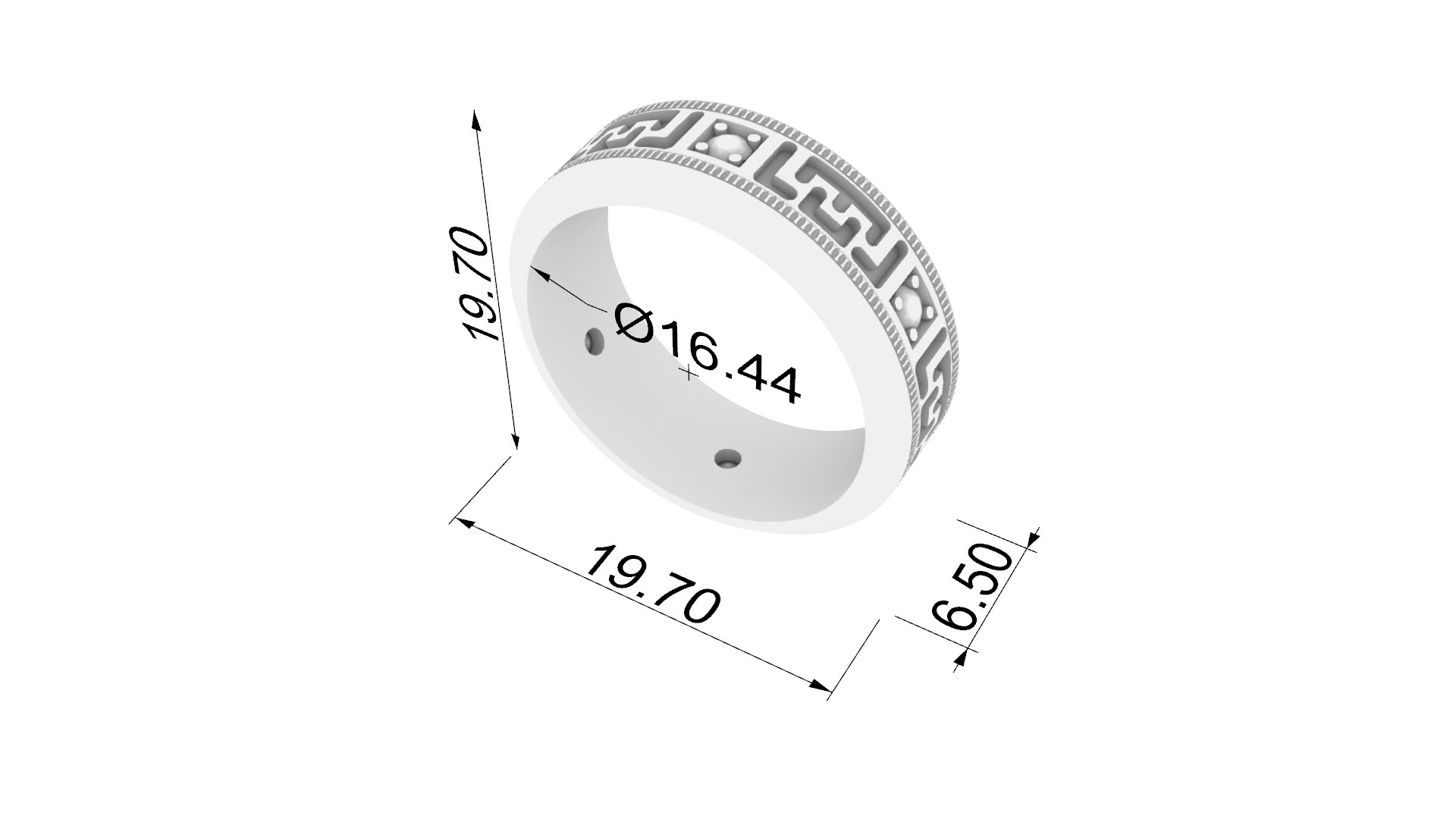 Modern Hebrew Engraved Band JDBCo 3D Model - TurboSquid 2345221