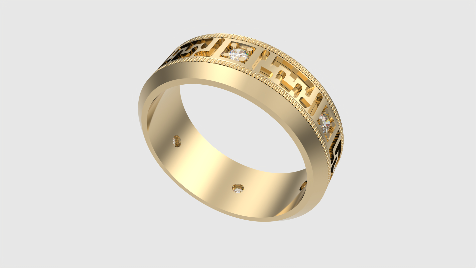 Modern Hebrew Engraved Band JDBCo 3D Model - TurboSquid 2345221