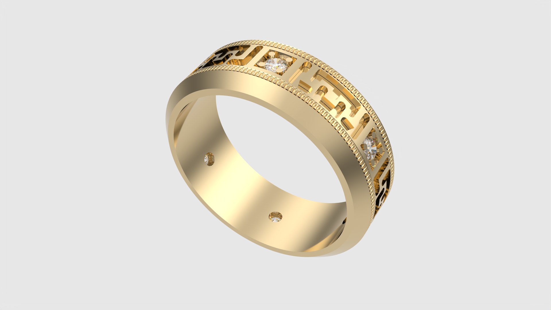 Modern Hebrew Engraved Band JDBCo 3D Model - TurboSquid 2345221