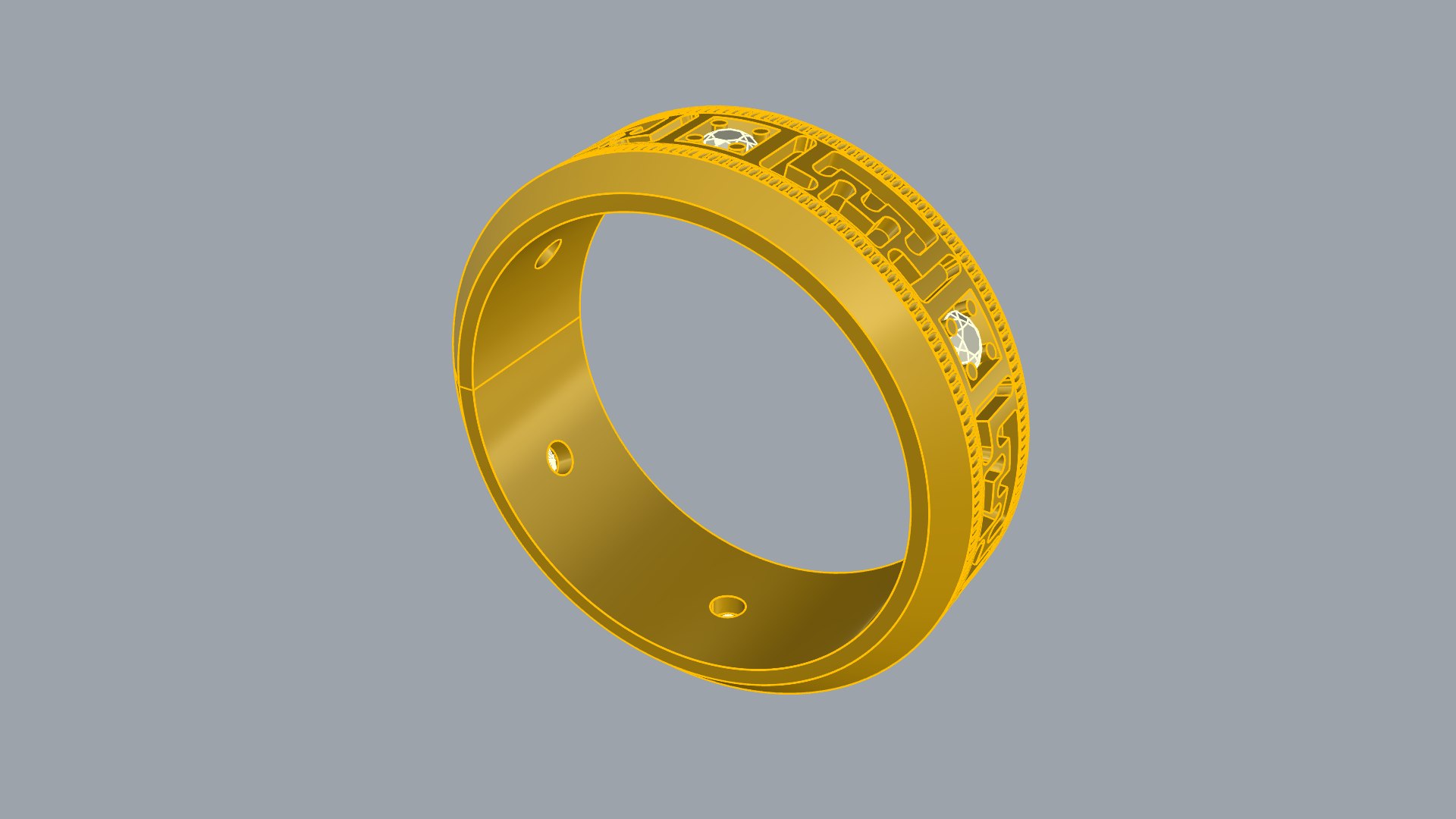 Modern Hebrew Engraved Band JDBCo 3D Model - TurboSquid 2345221