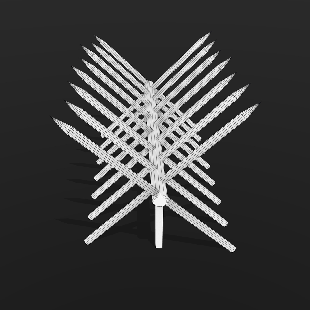 3d Model Ready Wooden Spike Barricade