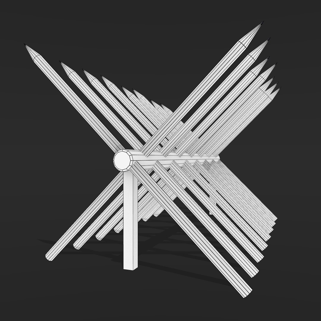 3d Model Ready Wooden Spike Barricade