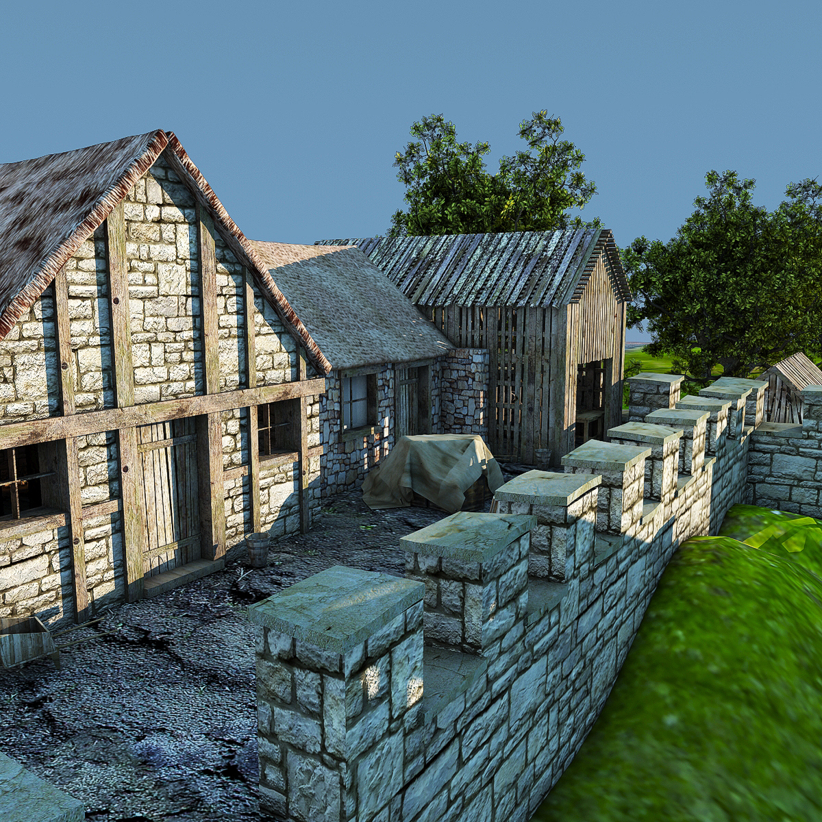 medieval village 3d model