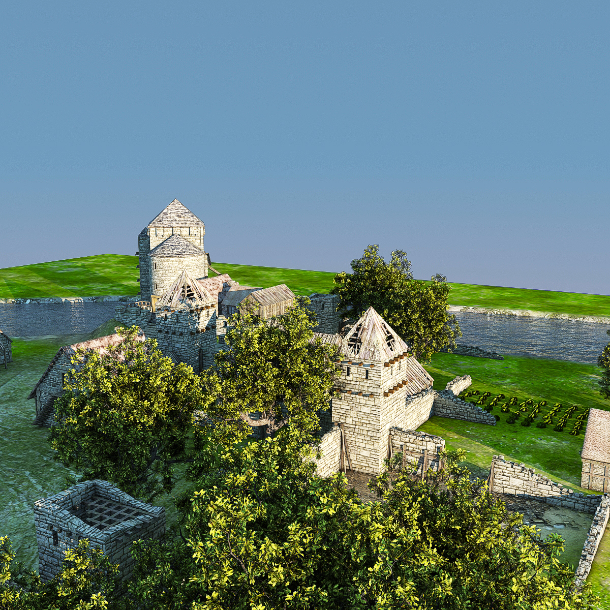 medieval village 3d model