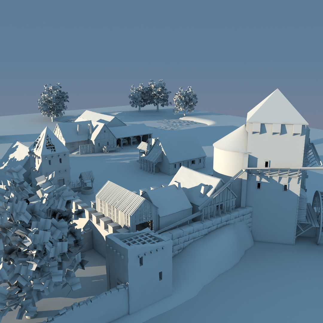 medieval village 3d model