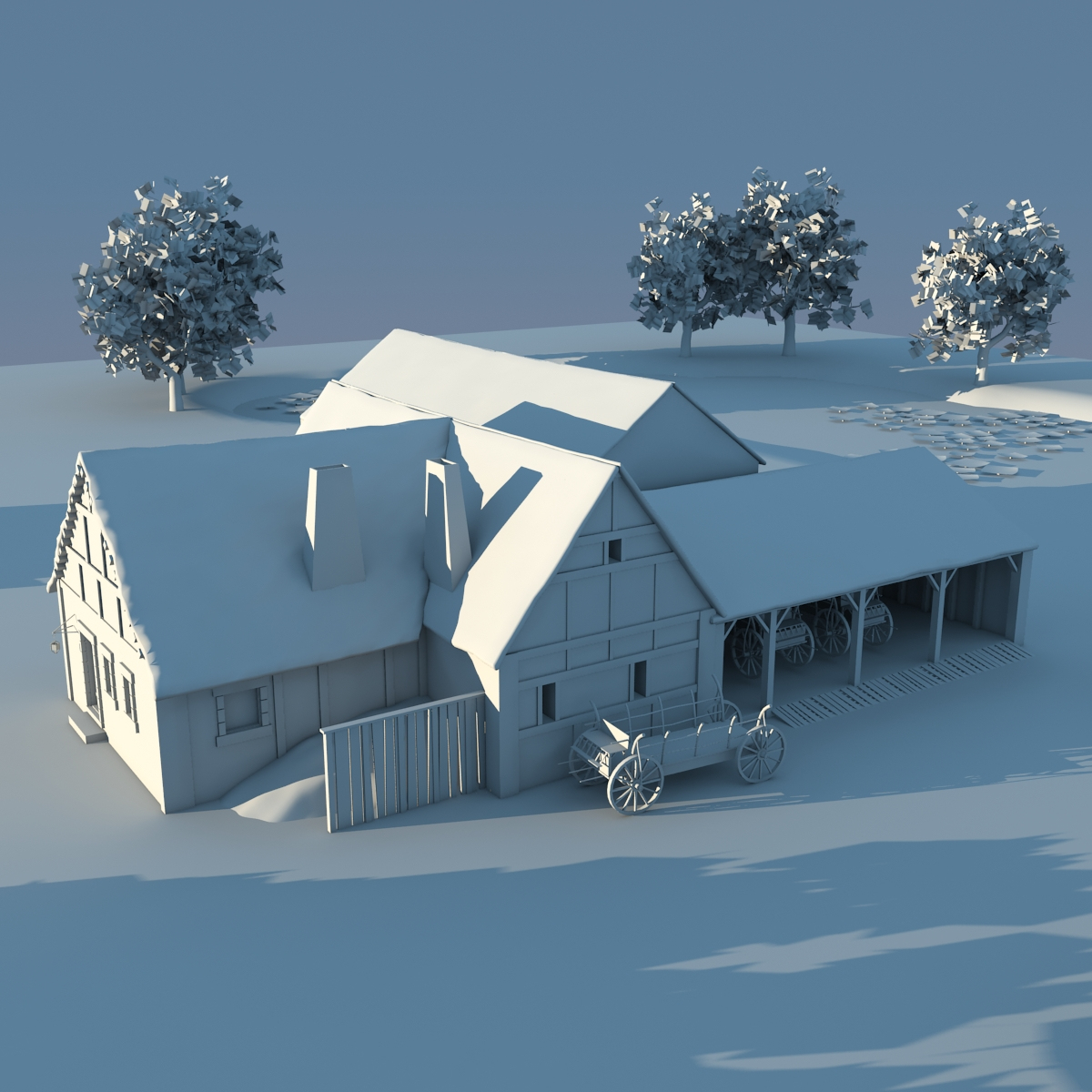 medieval village 3d model