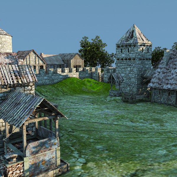 medieval village 3d model