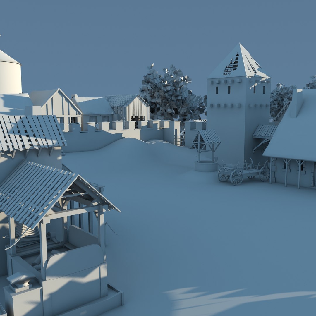 Medieval Village 3d Model