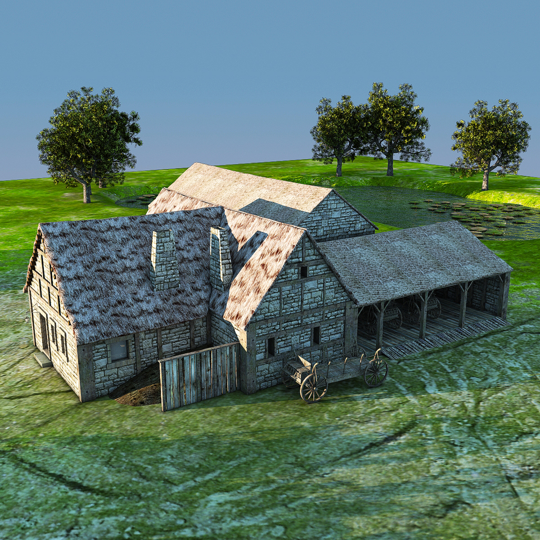 medieval village 3d model