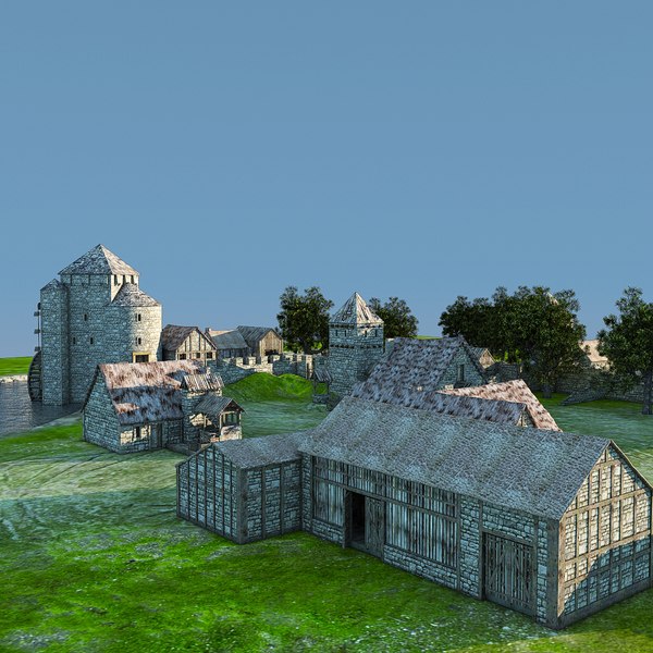 medieval village 3d model