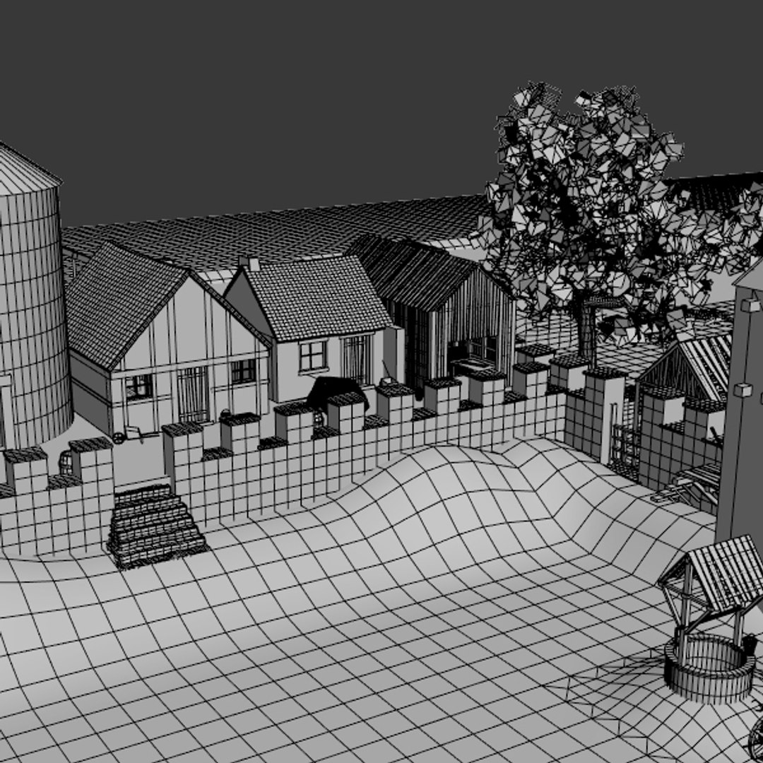 medieval village 3d model